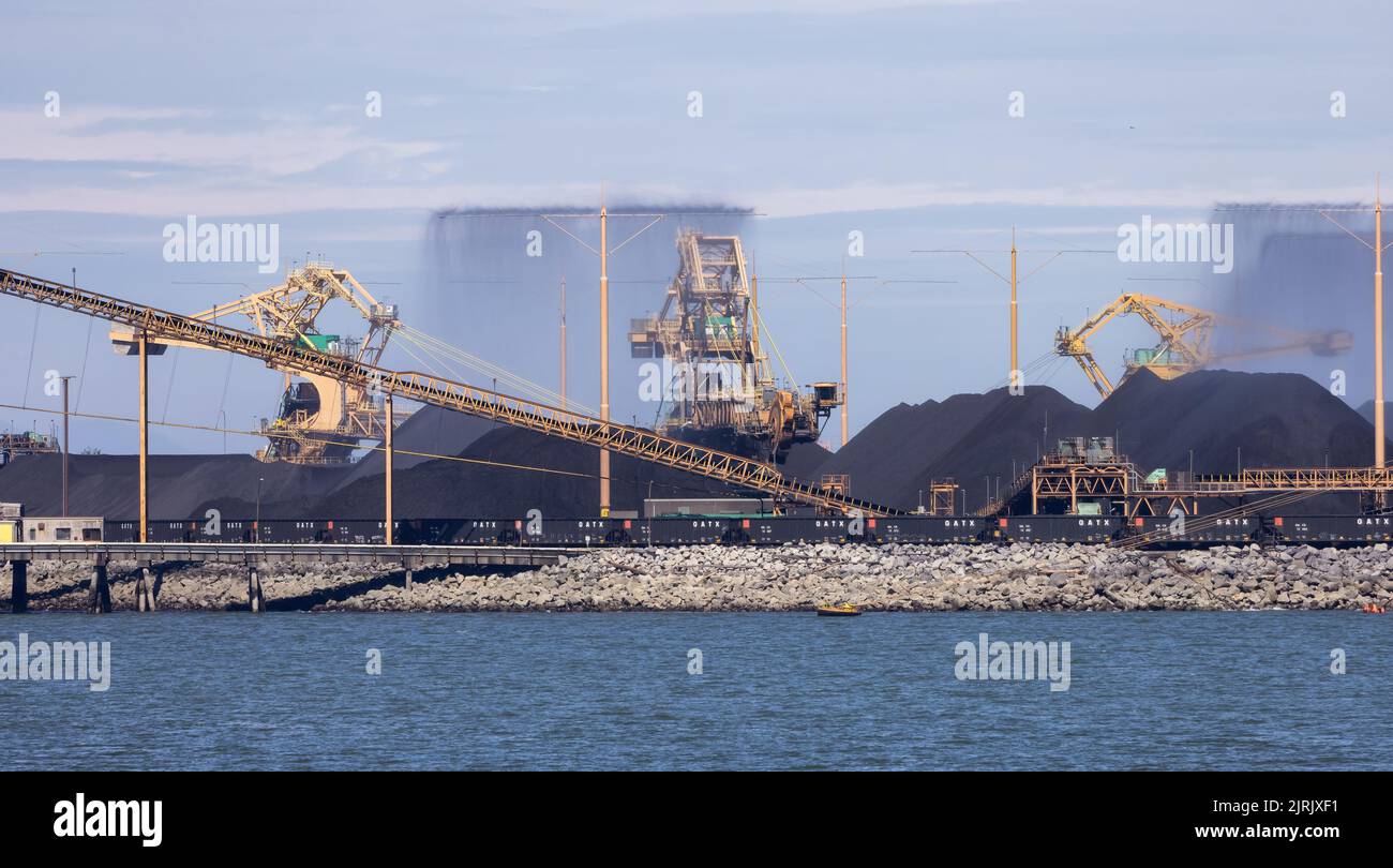 Heavy Equipment at Coal export terminal Stock Photo - Alamy
