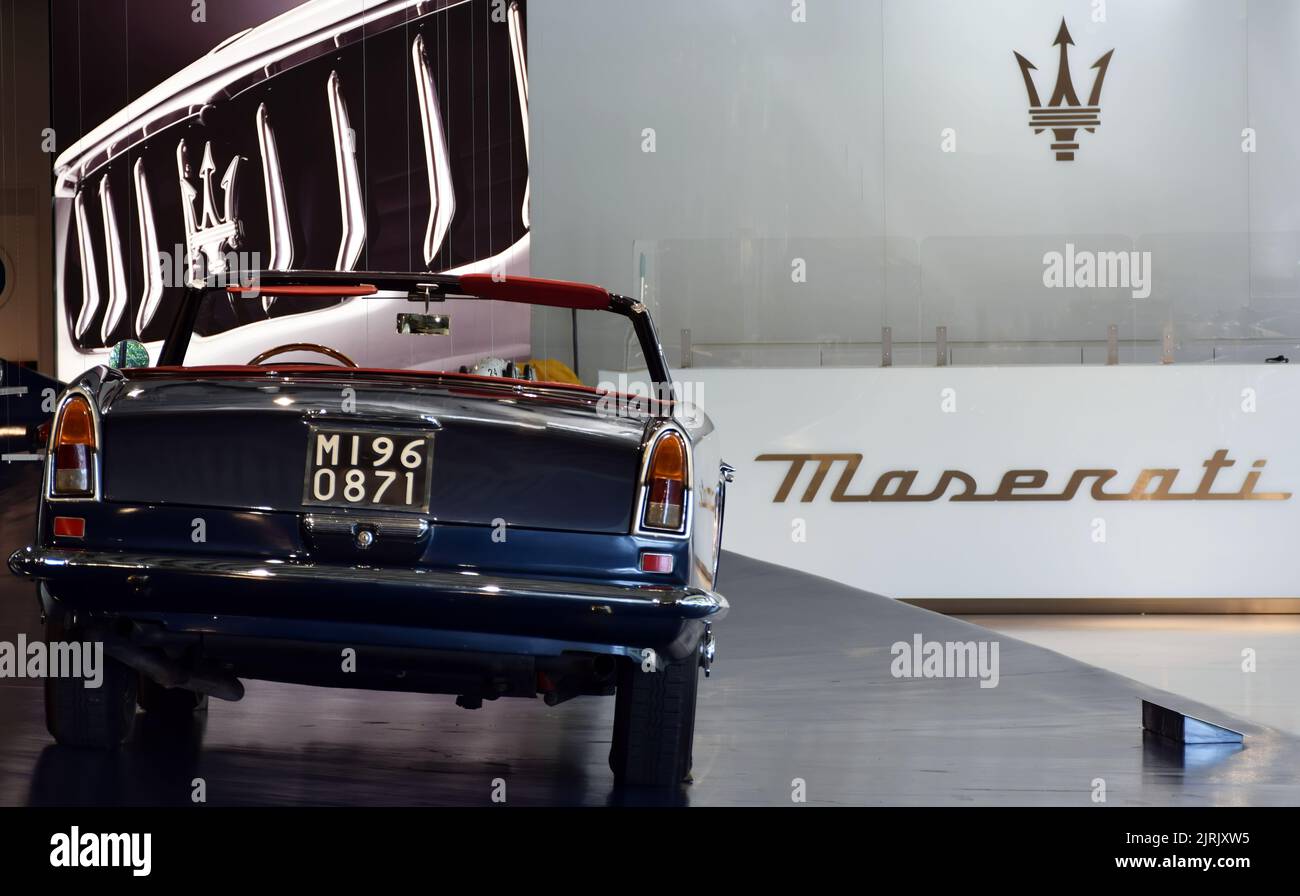 Modena - Italy - April 28, 2020: Vintage Maserati cars exhibited at the ...