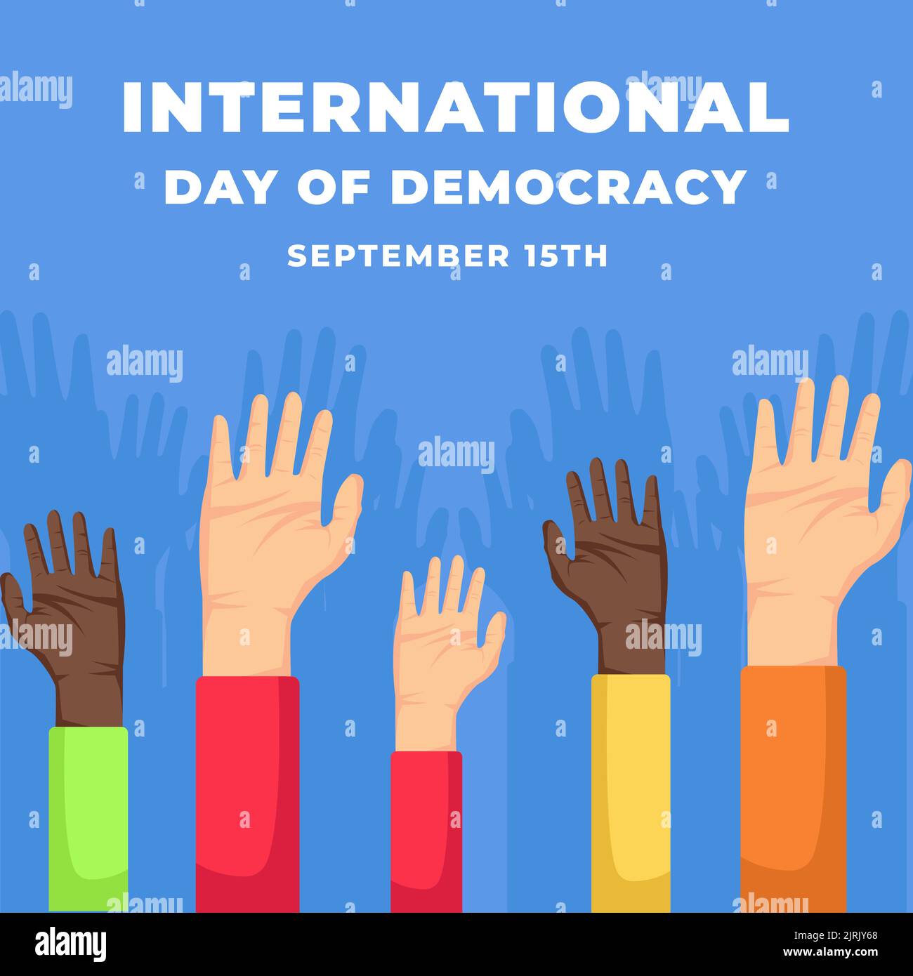 international democracy day with hand raising illustration Stock Vector ...