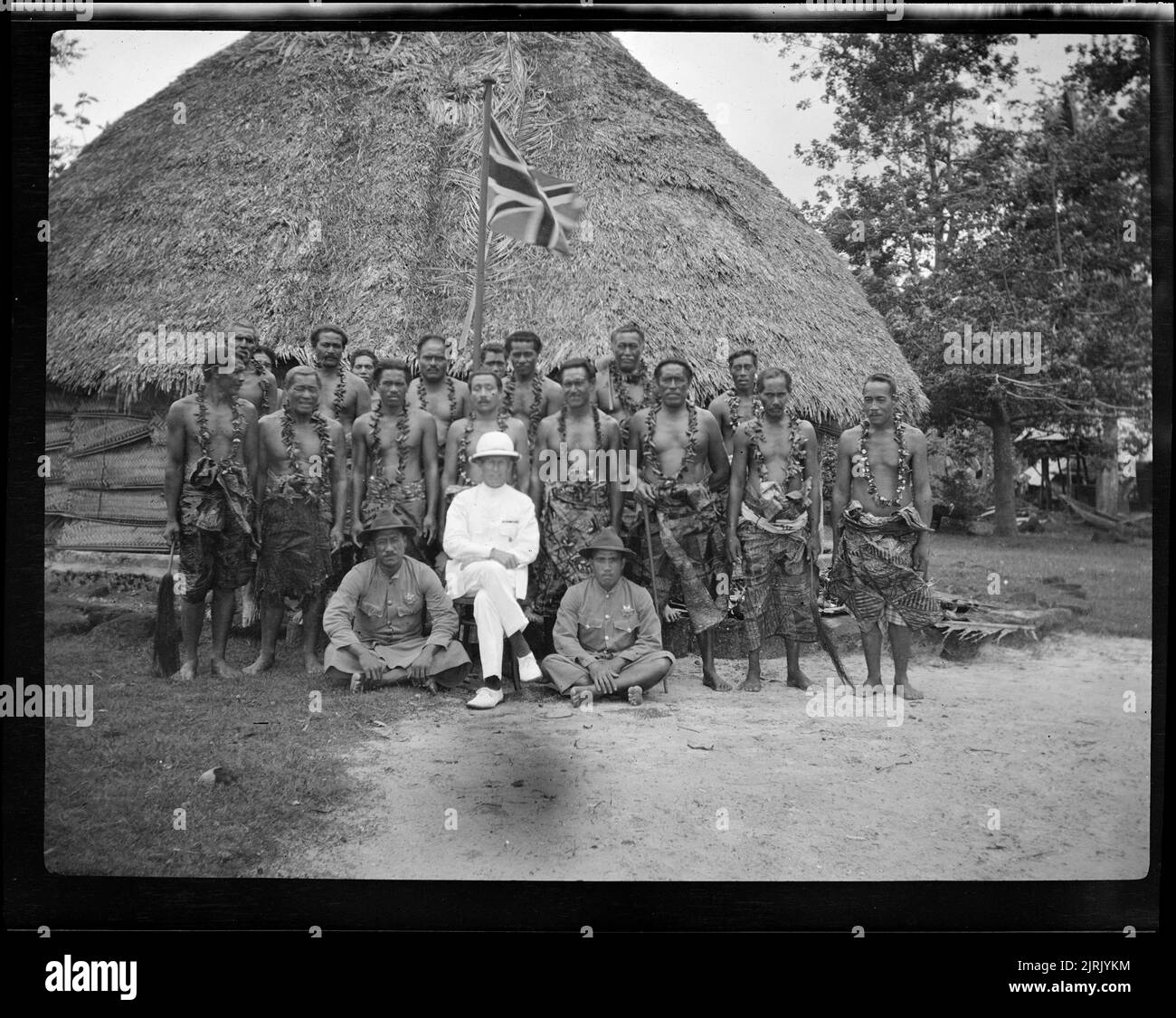 William Saunderson Cooper and a group of Samoan men, Malaga Sound ...