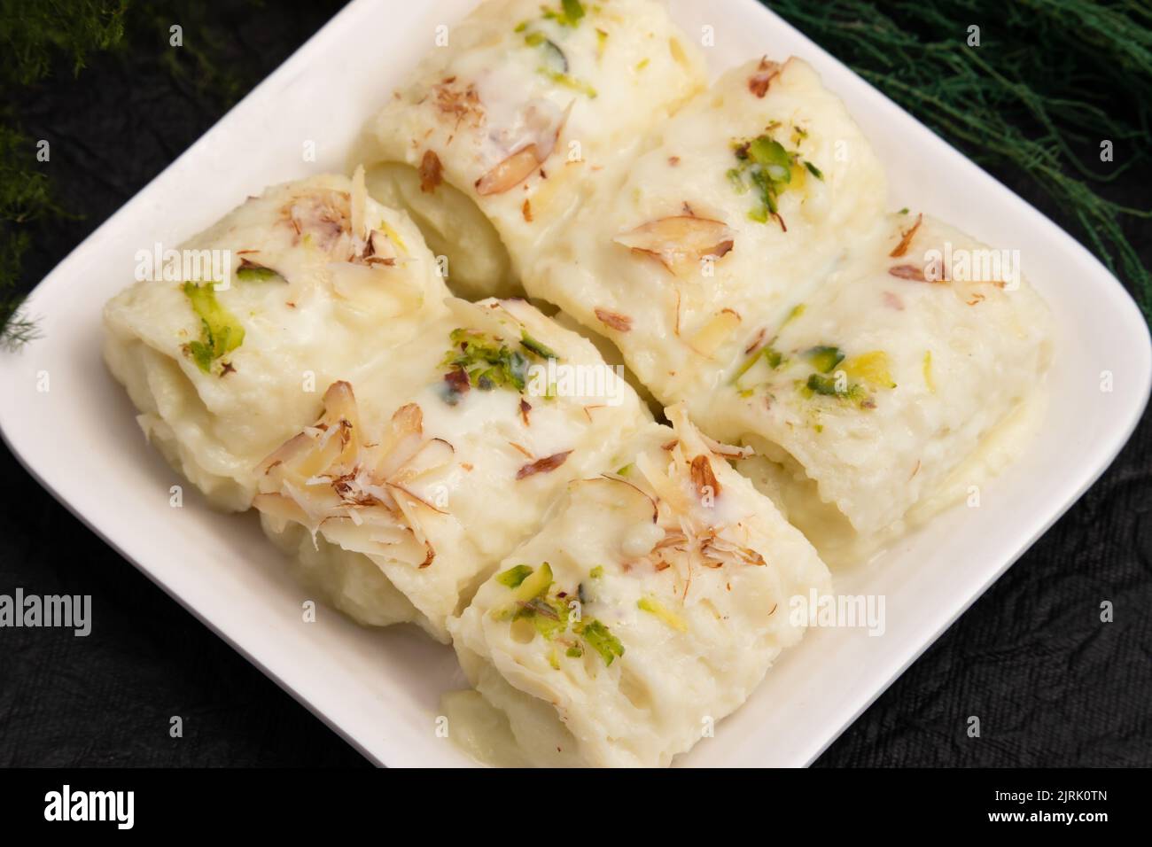 Indian Mithai Bread Malai Roll Rabdi Or Bengali Rabri Is Made Of Soft ...