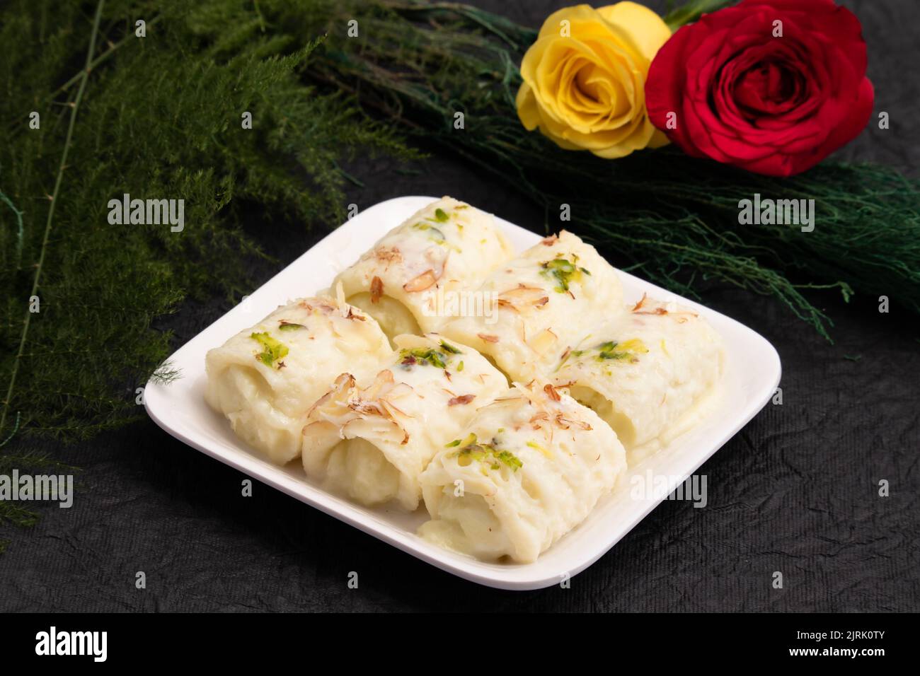 Indian Mithai Bread Malai Roll Rabdi Or Bengali Rabri Is Made Of Soft ...