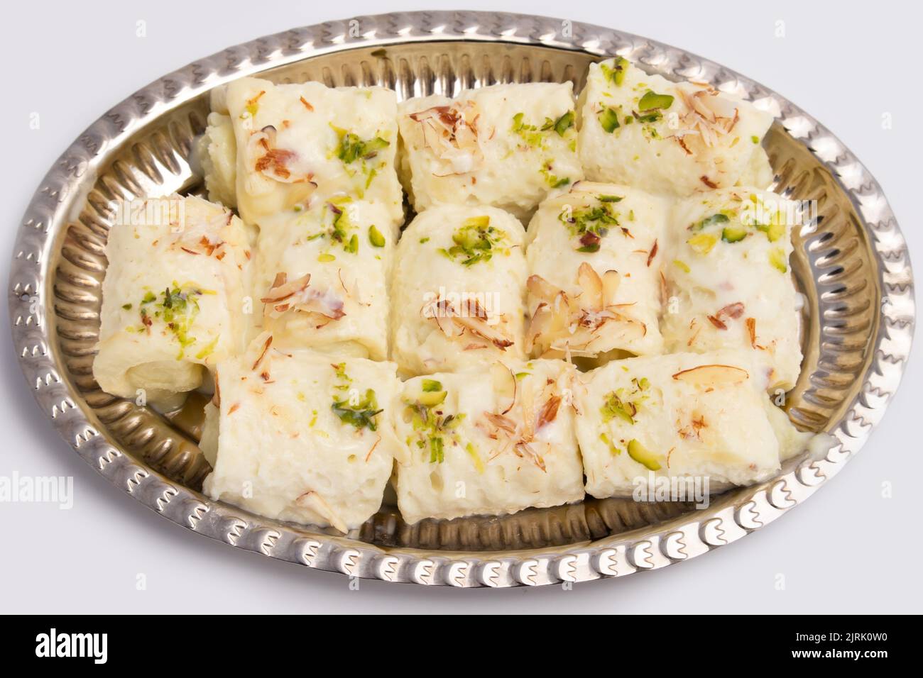 Indian Mithai Bread Malai Roll Rabdi Or Bengali Rabri Is Made Of Soft ...