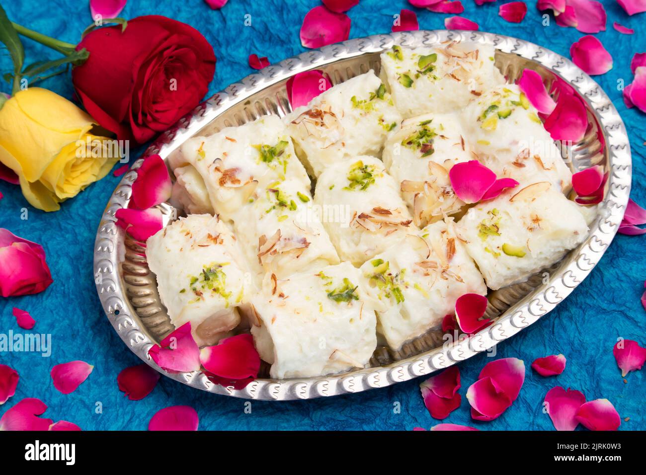 Indian Mithai Bread Malai Roll Rabdi Or Bengali Rabri Is Made Of Soft ...