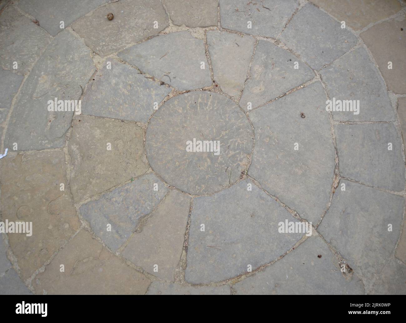 An old circular floor made of stone Stock Photo - Alamy