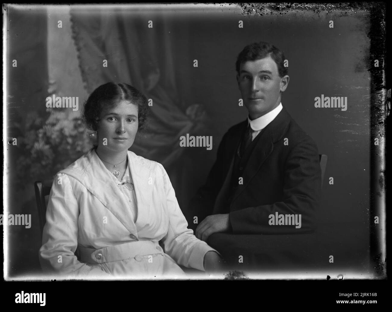 Mr and Mrs Gibson, 1900-1917, Dannevirke, by Alfred Henderson Stock Photo - Alamy