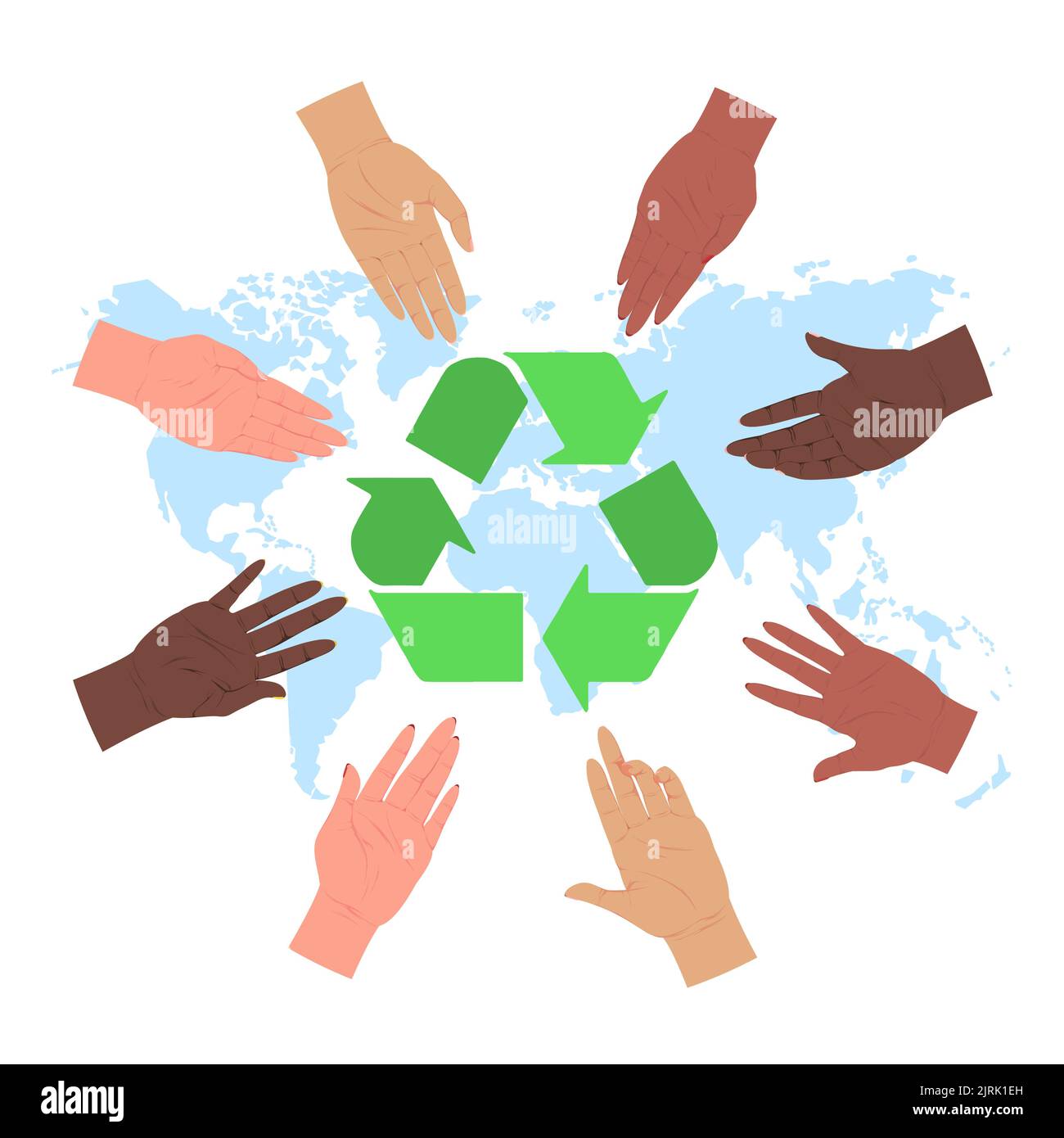 Global save planet vector with recycle symbol Stock Vector Image & Art ...