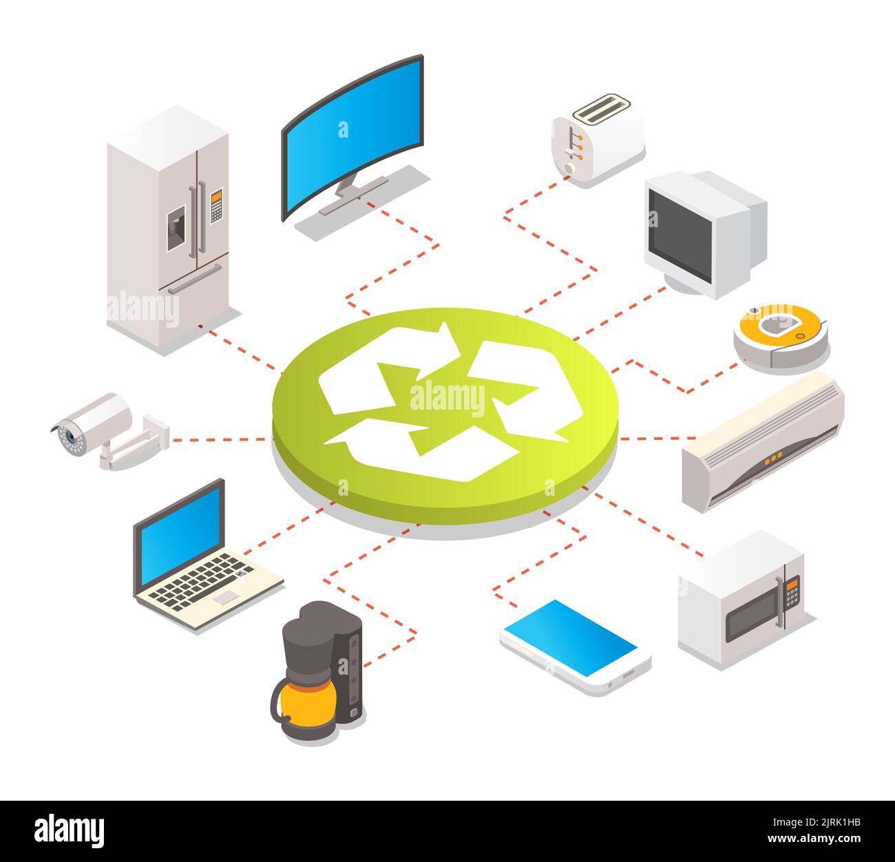 Electronics e-waste recycle 3d vector info graphic Stock Vector Image ...