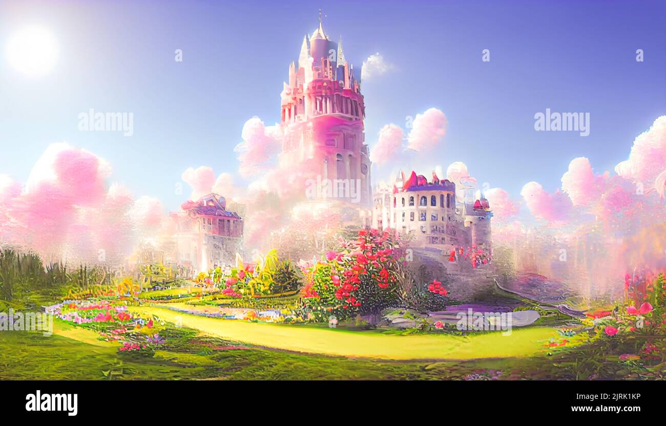 3D illustration Fantasy Castle Wallpaper HD. Beautiful 3D Castle ...