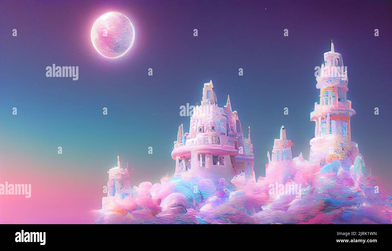 3D illustration Fantasy Castle Wallpaper HD. Beautiful 3D Castle ...