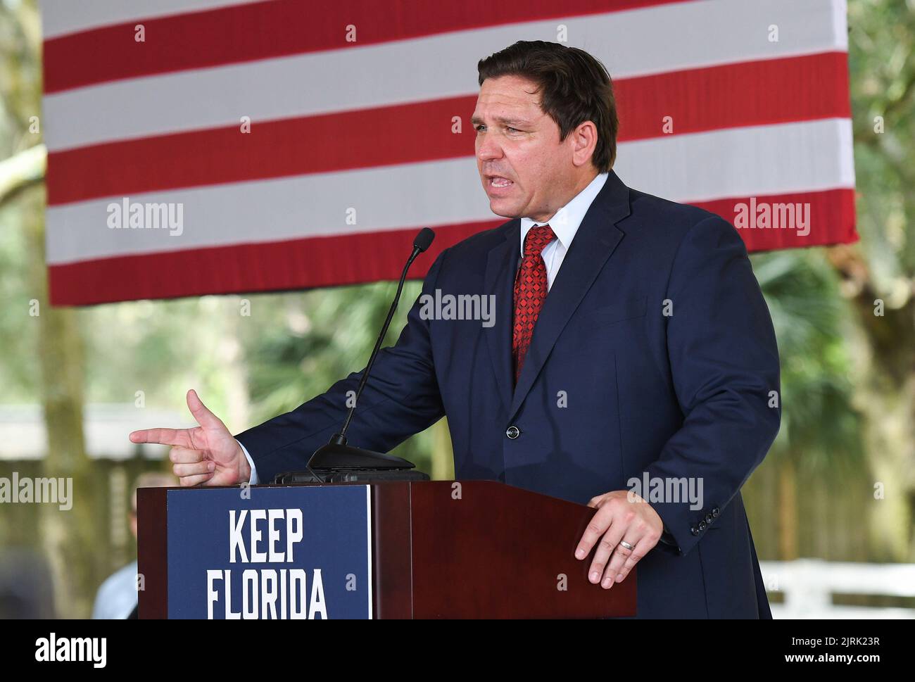 Geneva, United States. 24th Aug, 2022. Florida Gov. Ron DeSantis speaks ...