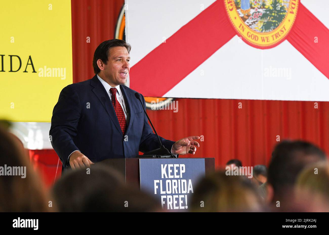 Florida Gov. Ron DeSantis speaks to supporters at a campaign stop on ...