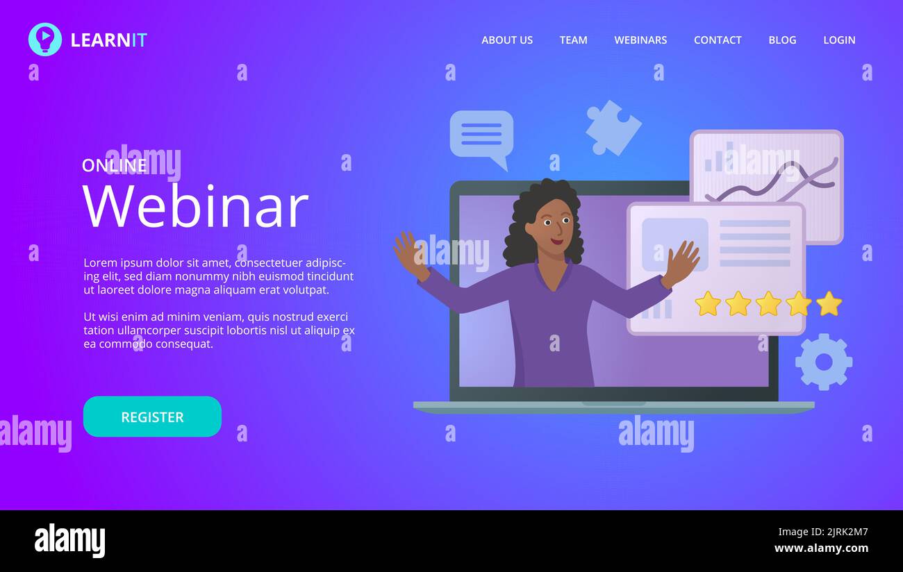 Webinar business woman Stock Vector Images - Alamy