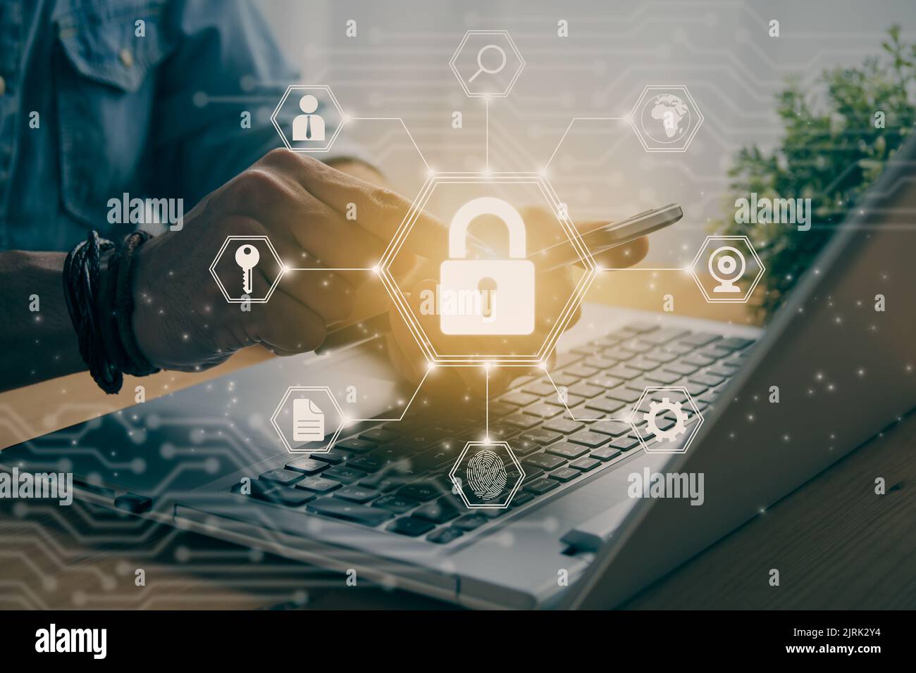 Casual Businessman Hand Touching Mobile Phone or Smart Phone Screen and ...