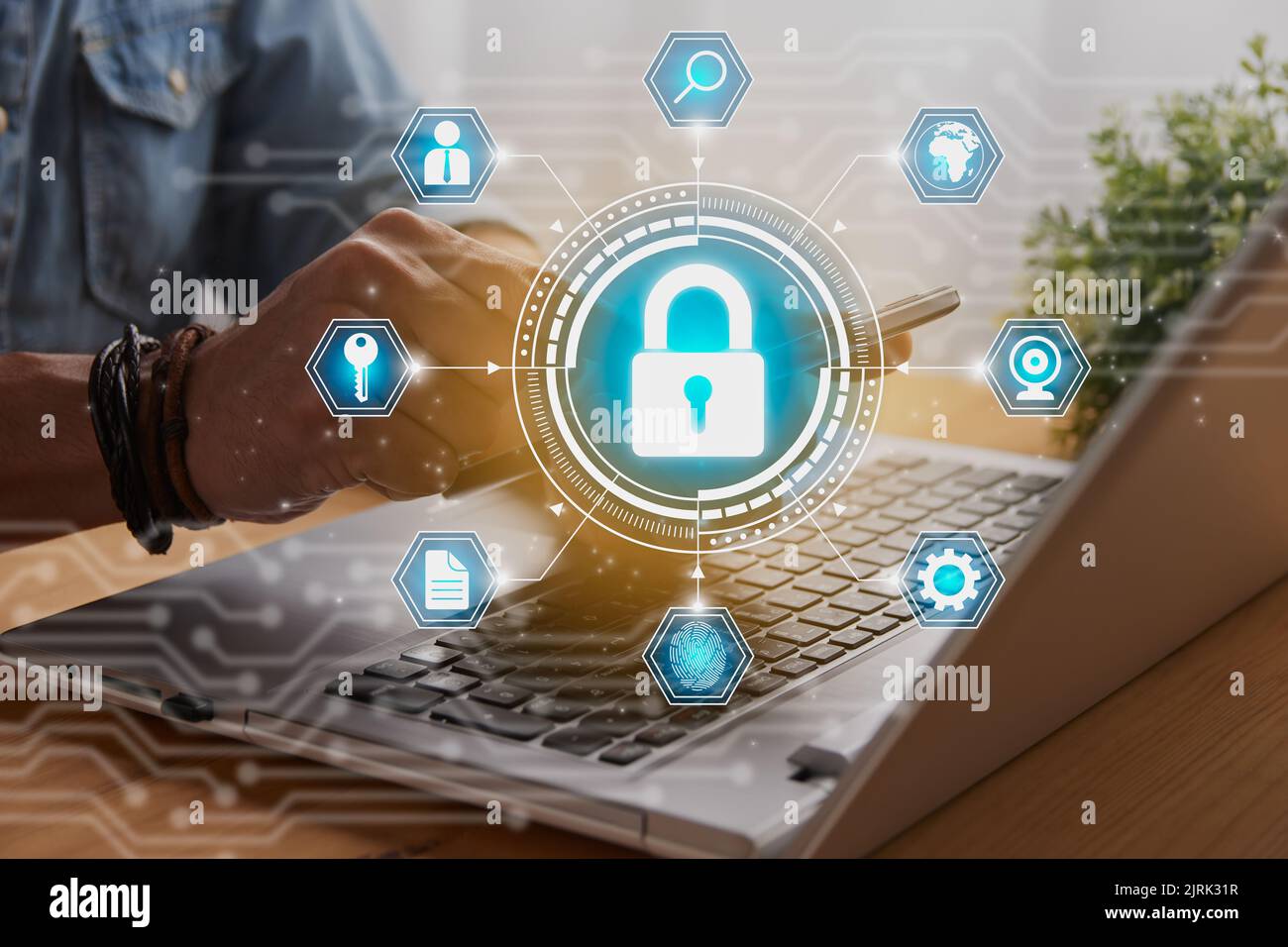 Casual Businessman Hand Touching Mobile Phone or Smart Phone Screen and ...