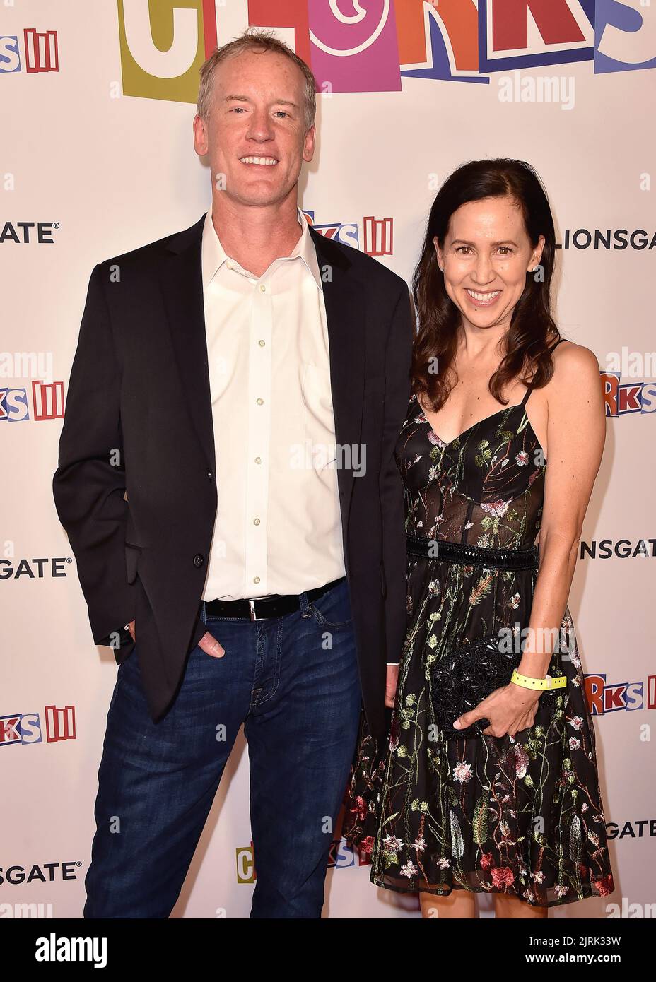 Jeff Anderson and Barbara Jacques Anderson walking the red carpet at the Los Angeles premiere of ...