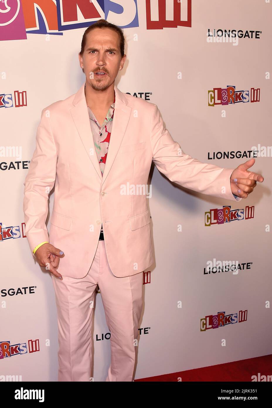 Jason Mewes walking the red carpet at the Los Angeles premiere of "Clerks III" at TCL Chinese 6 ...
