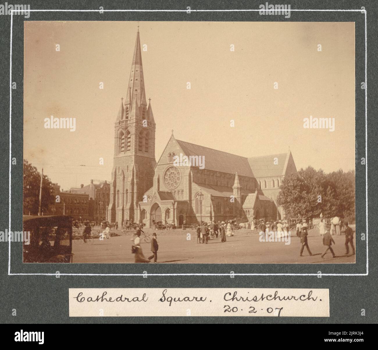 Cathedral Square, Christchurch, 20 February 1907. From the album ...