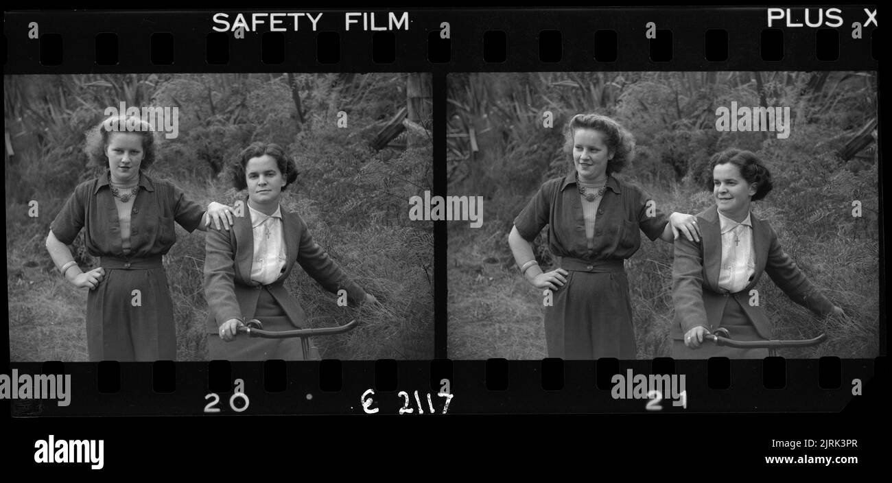 Miss Betty Millas (and friend), circa 1943, Wellington, by J.W. Chapman ...