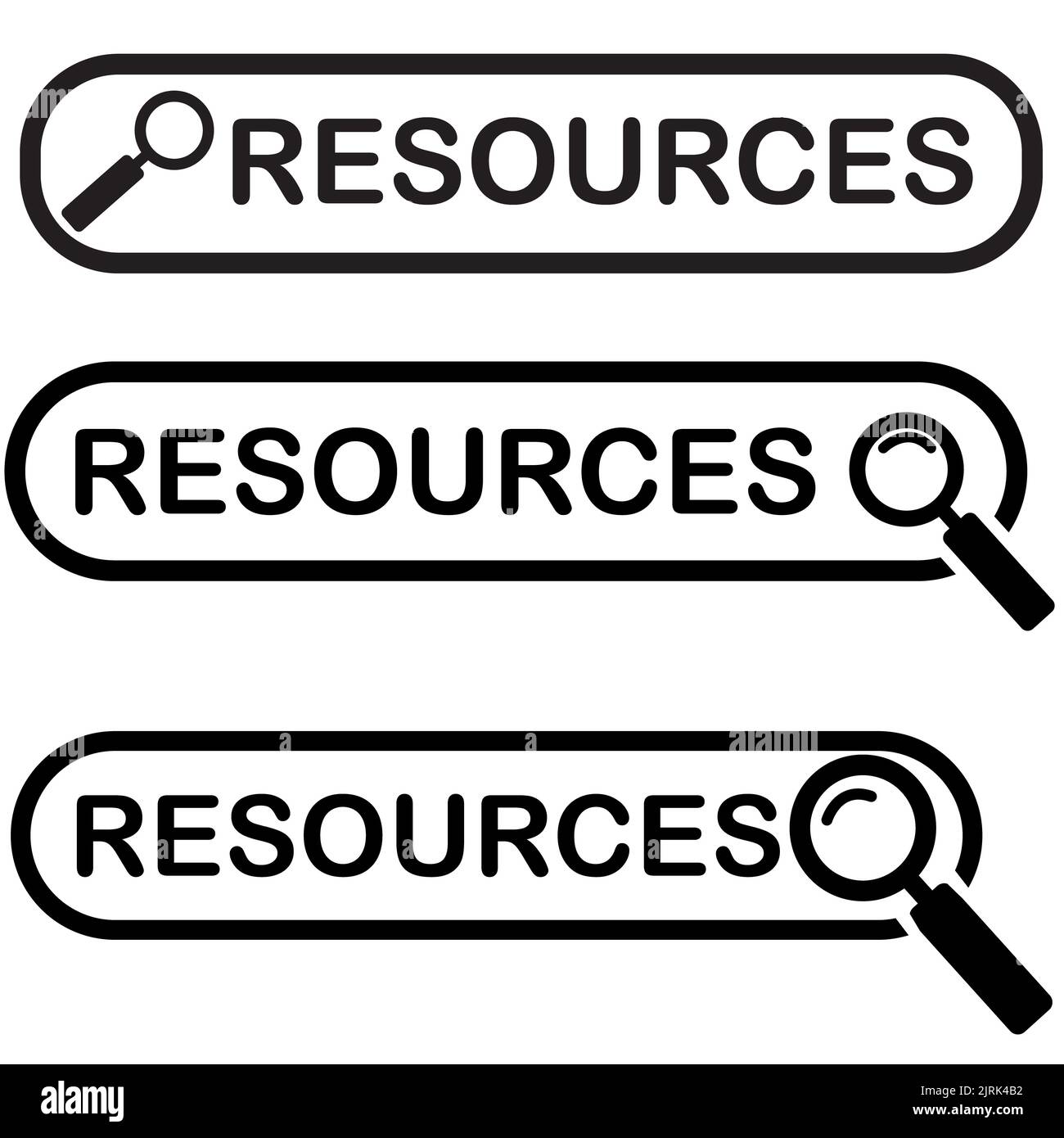 resources written in search bar on white background. resources bar sign ...