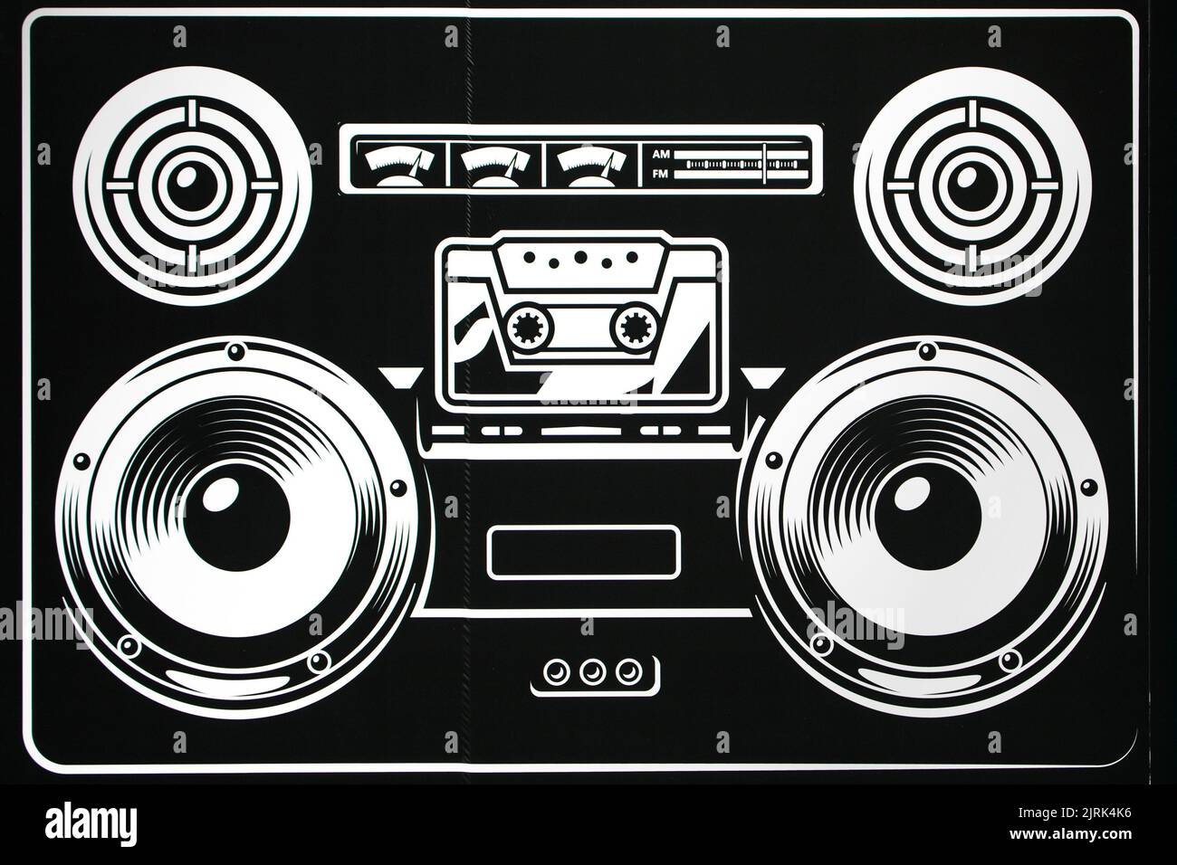 A classic vintage black boombox sketch Stock Photo - Alamy