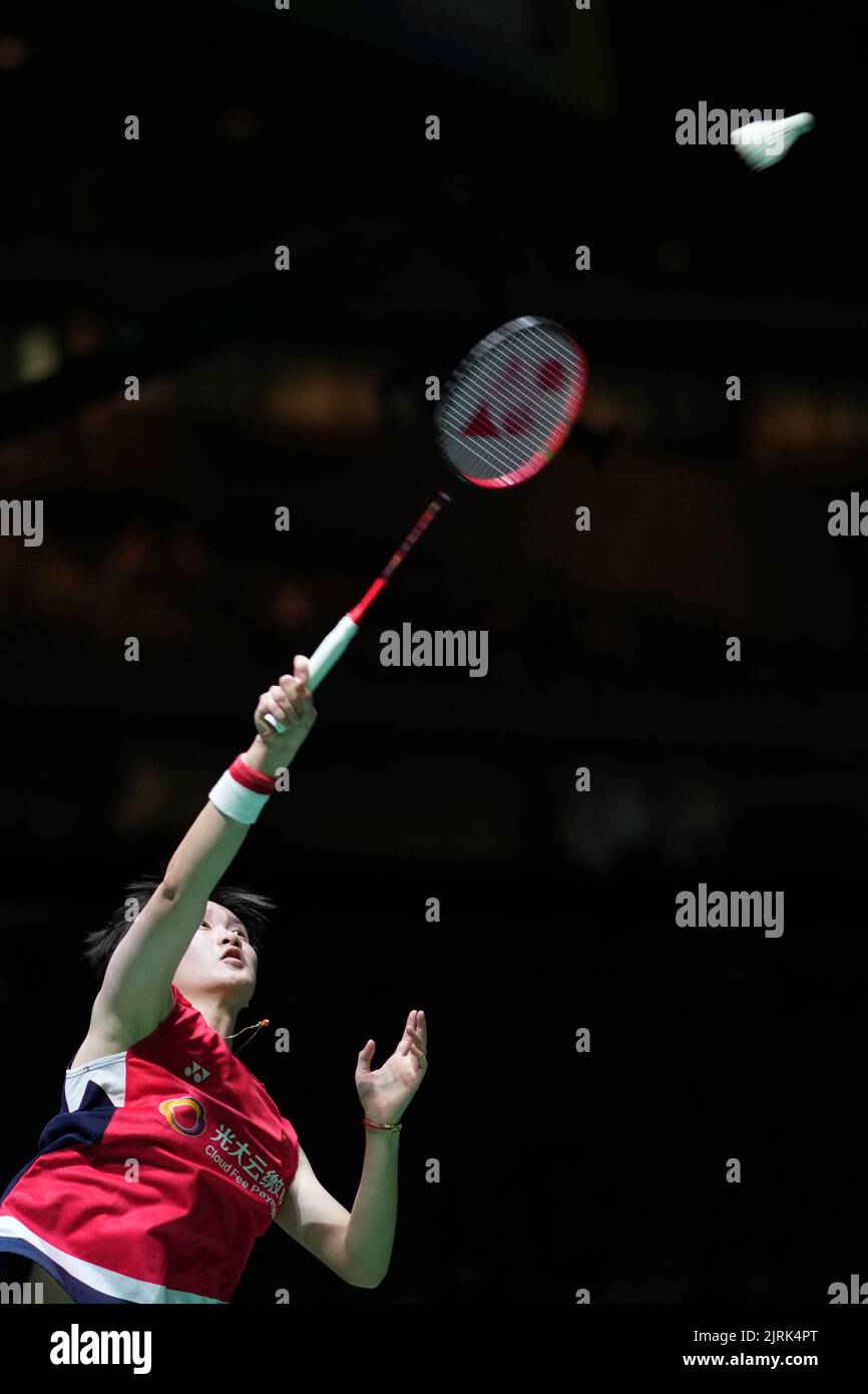 Tokyo, Japan. 25th Aug, 2022. Chen Yufei of China hits a return during ...