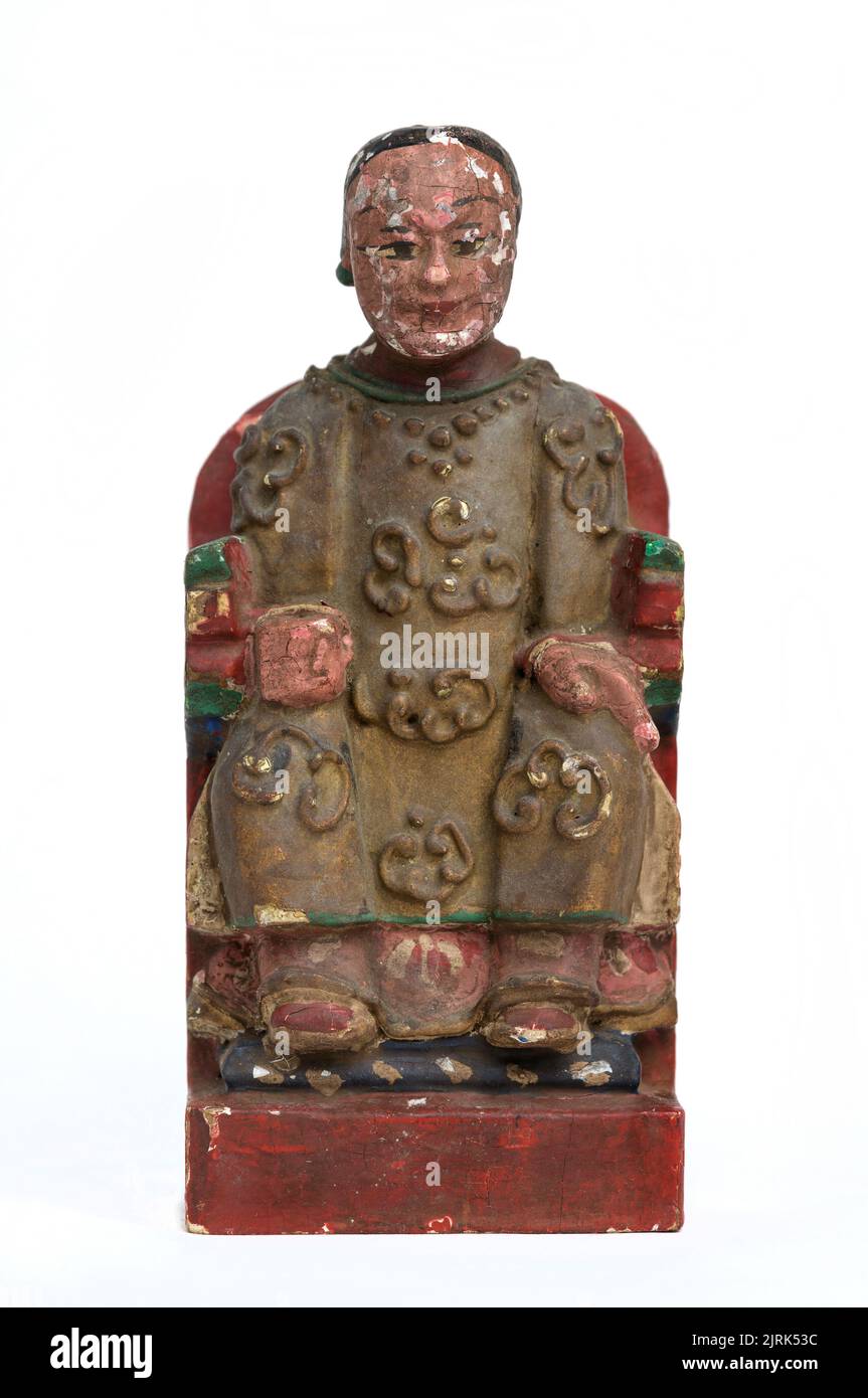 HONG KONG,CHINA:12 Aug,2022. Hong Kong Tanka carved wooden Shrine ...