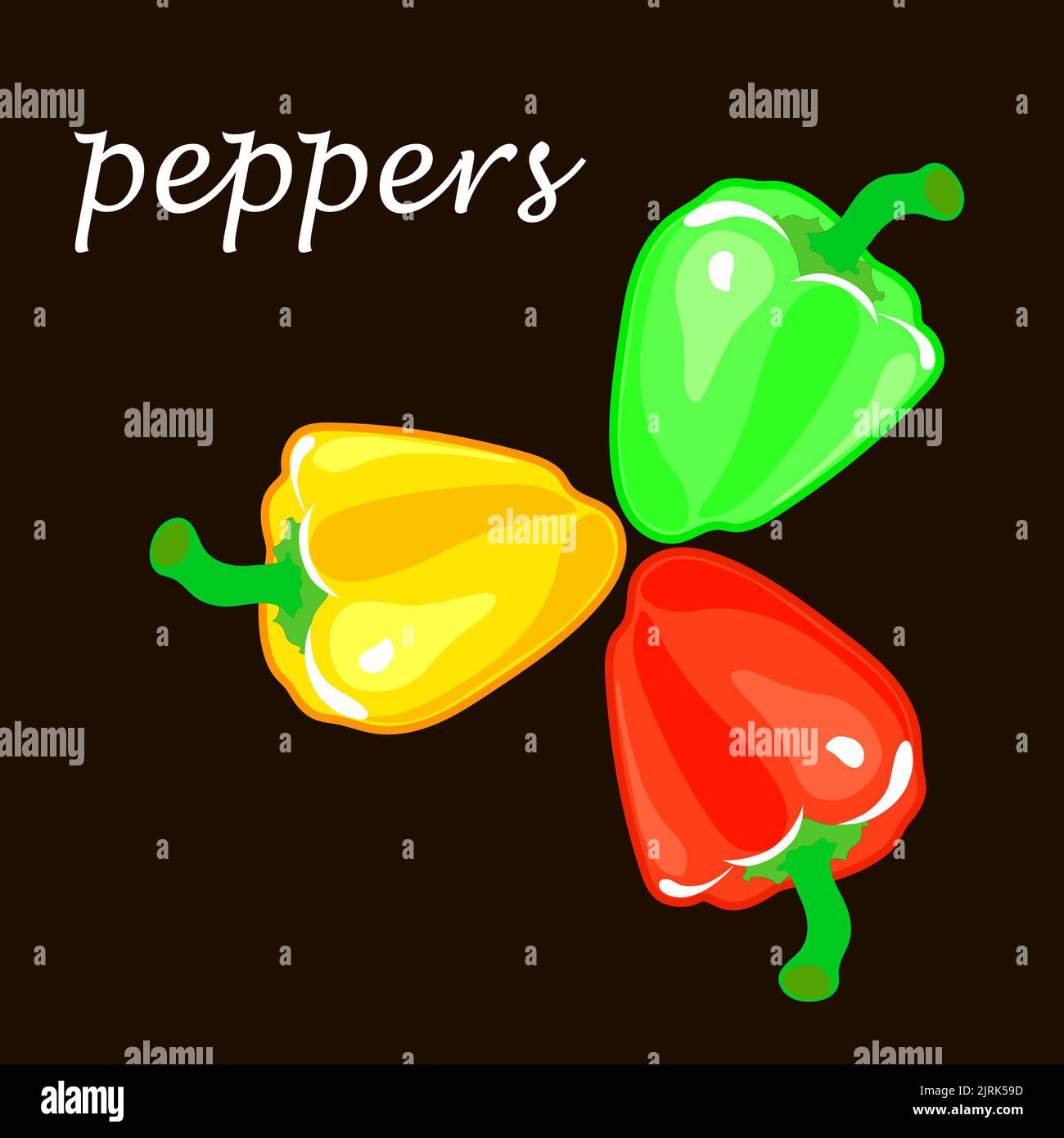 red green and yellow bell pepper capsicum logo icon set collection ...