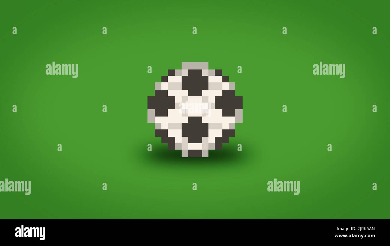 Pixel football or soccer ball background - high resolution pixelated ...
