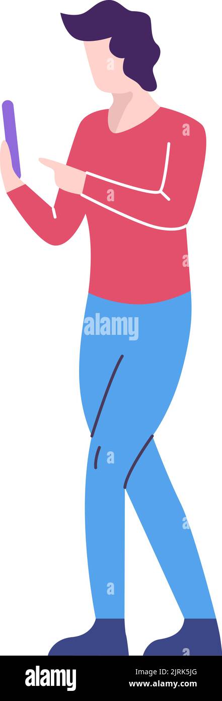 Man using phone vector. Project startup icon. Mobile app development ...