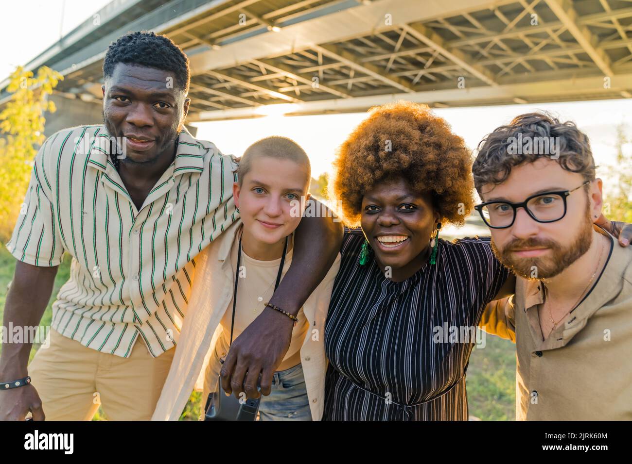 Multi-ethnic group of best old friends, who finally reunited after a ...