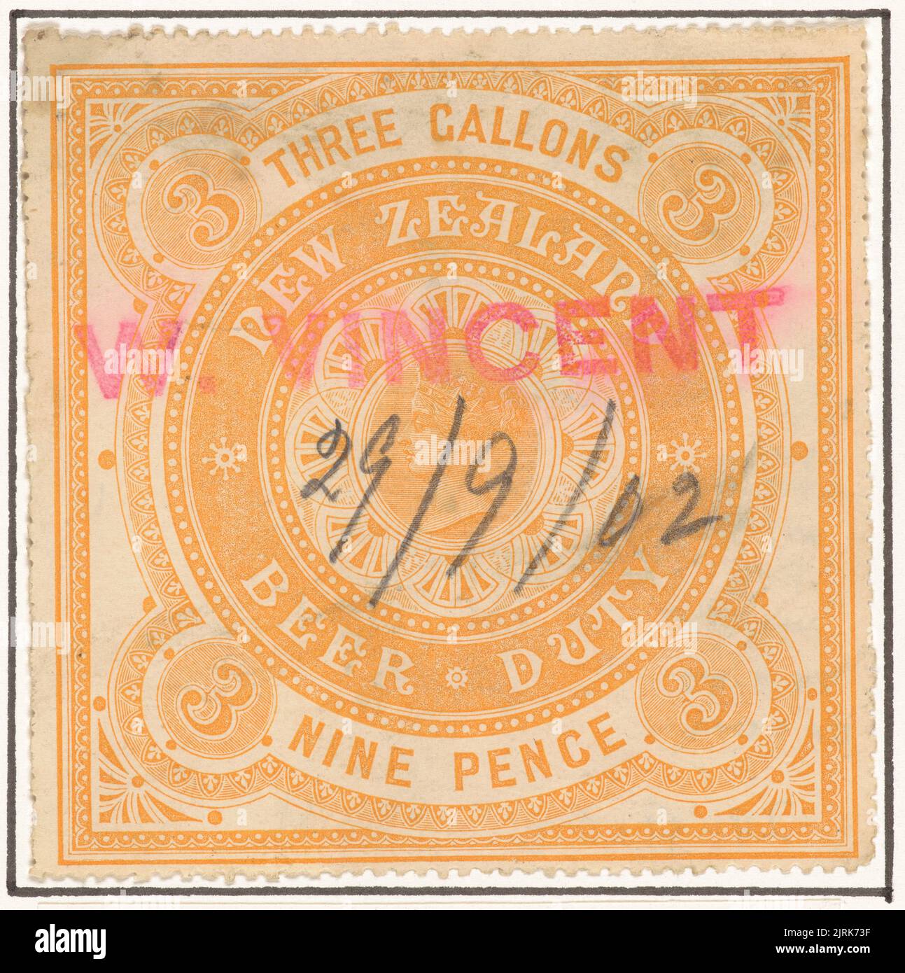 Three gallons beer duty stamp hi-res stock photography and images - Alamy