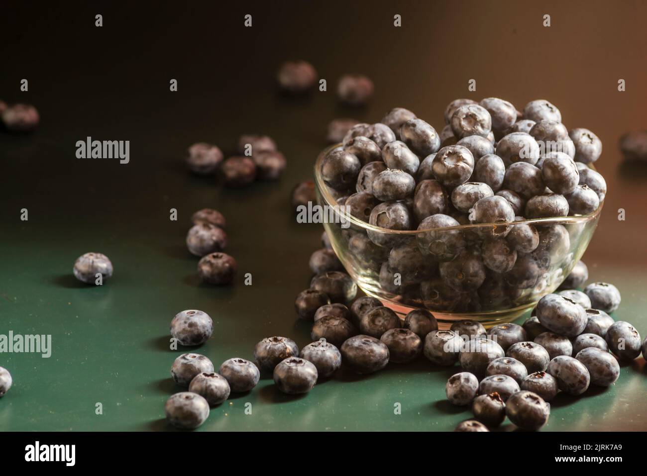 Close-Up Fresh Blueberries blueberry BowlTable Freshly picked glass ...