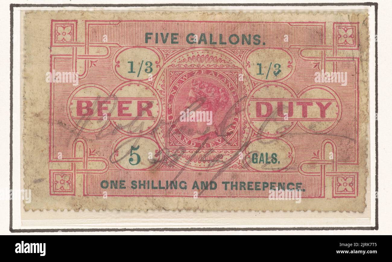 Five gallons beer duty stamp hi-res stock photography and images - Alamy