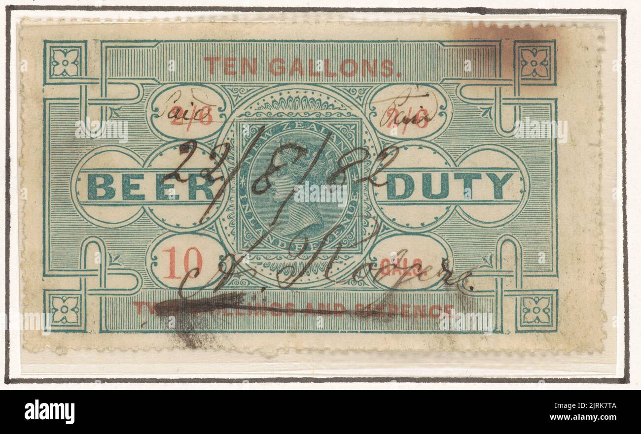 Ten gallons beer duty stamp hi-res stock photography and images - Alamy