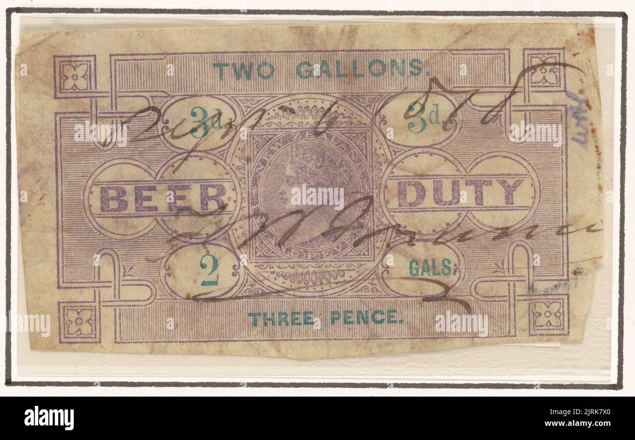 Two gallons beer duty stamp hi-res stock photography and images - Alamy