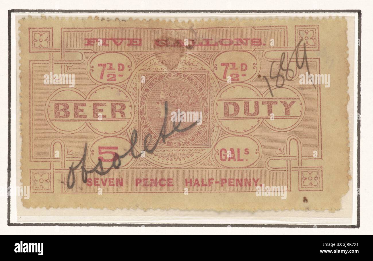 Five gallons specimen beer duty stamp hi-res stock photography and ...