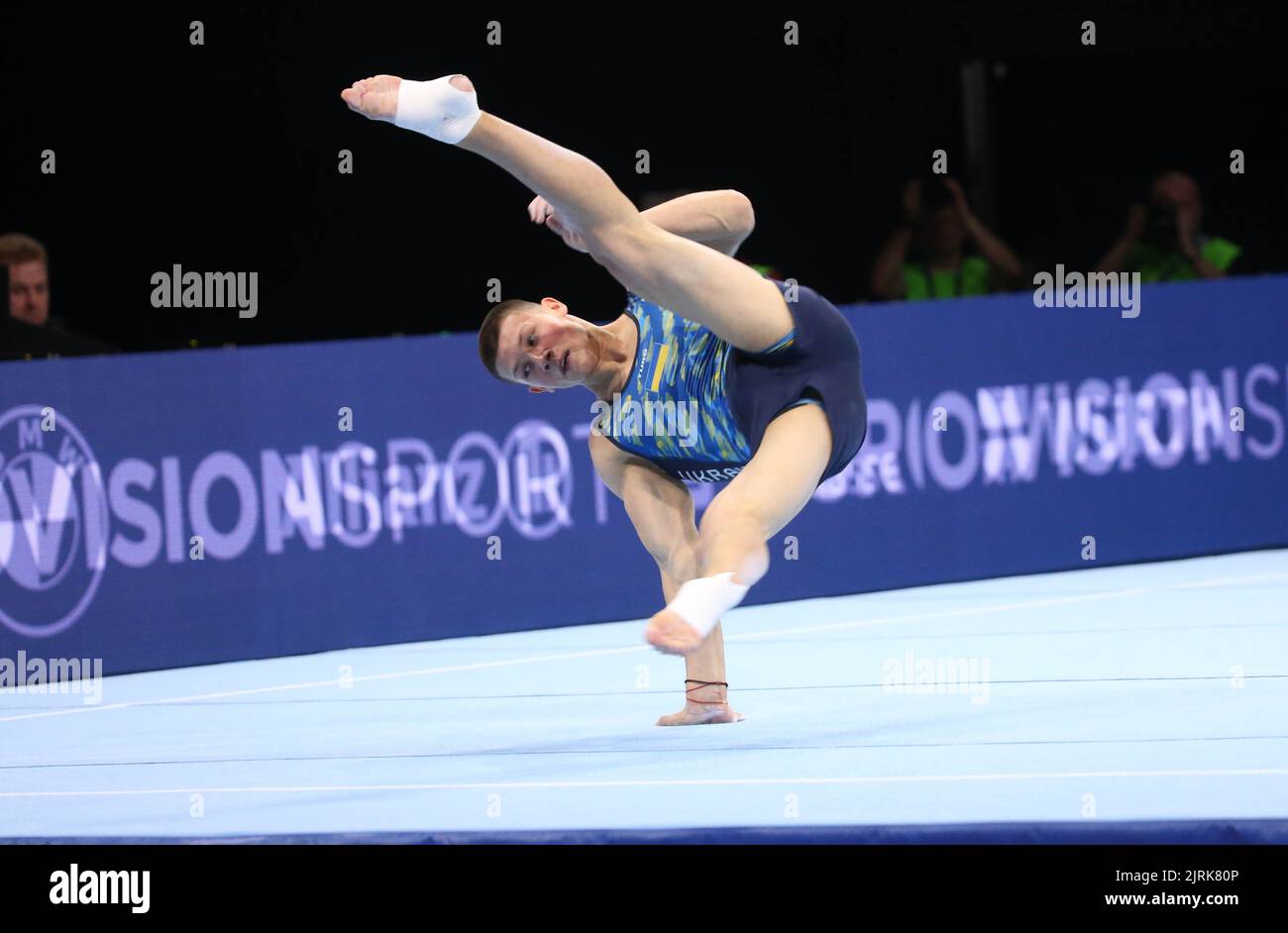 Illia Kovtun of Ukraine during the Artistic Gymnastics, Men's Floor Exercise at the European ...