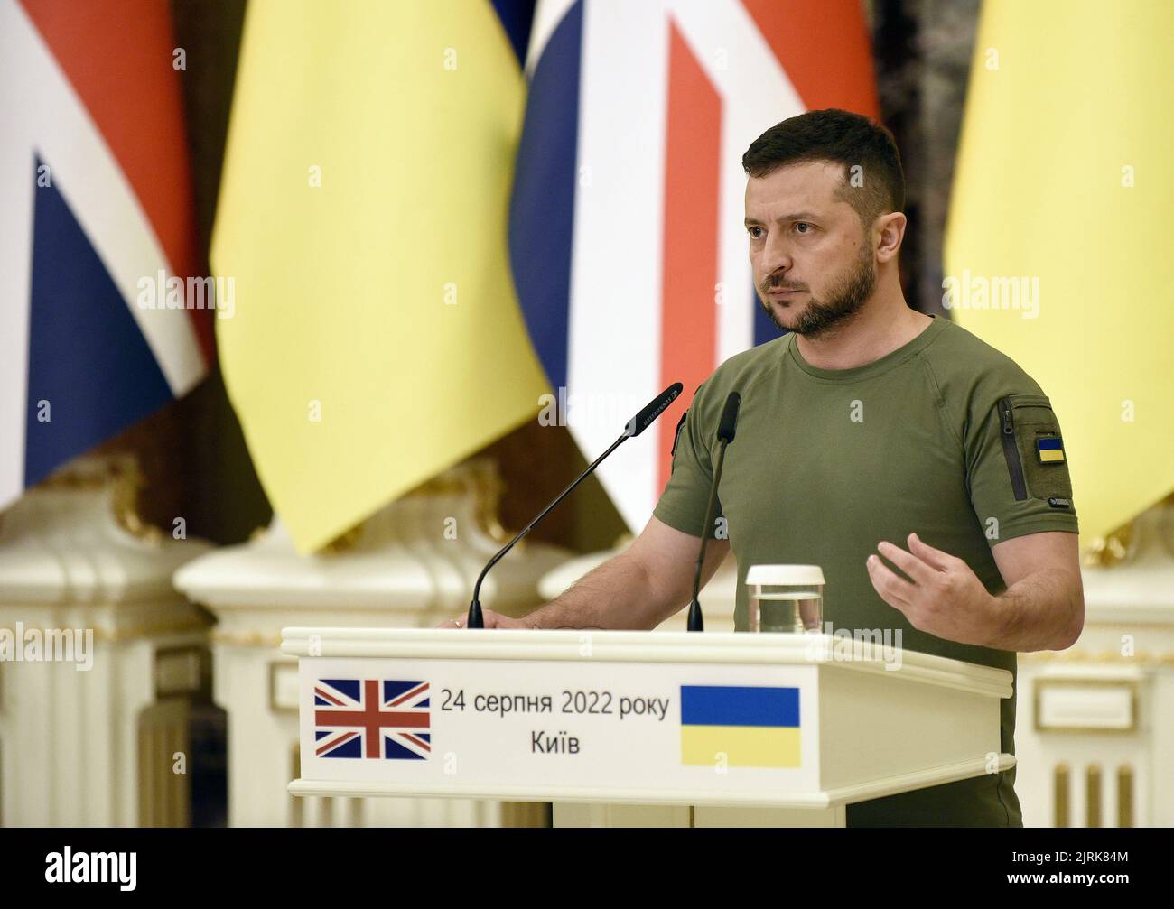 KYIV, UKRAINE - AUGUST 24, 2022 - President of Ukraine Volodymyr ...