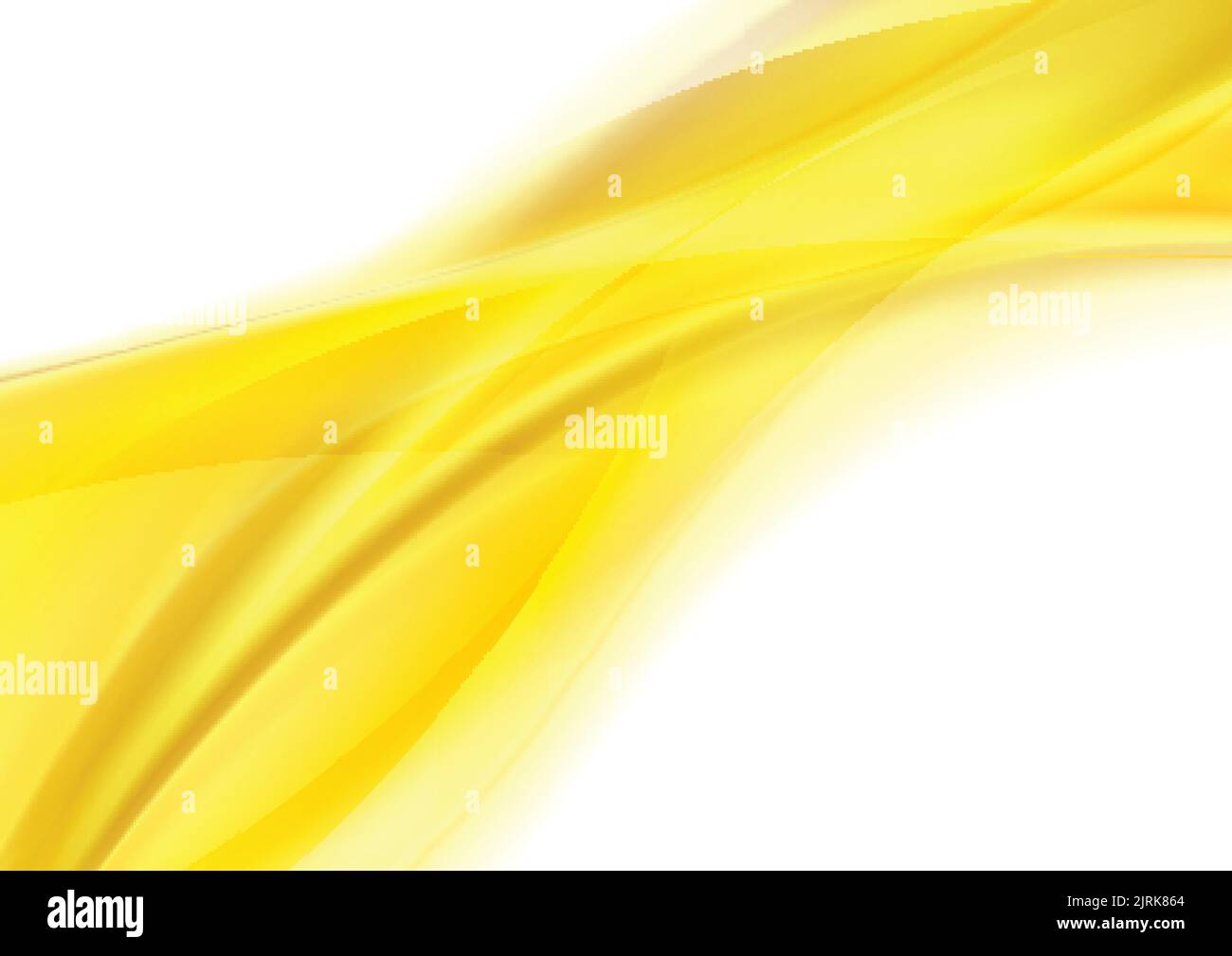 Abstract orange yellow smooth shiny waves on white background. Vector ...