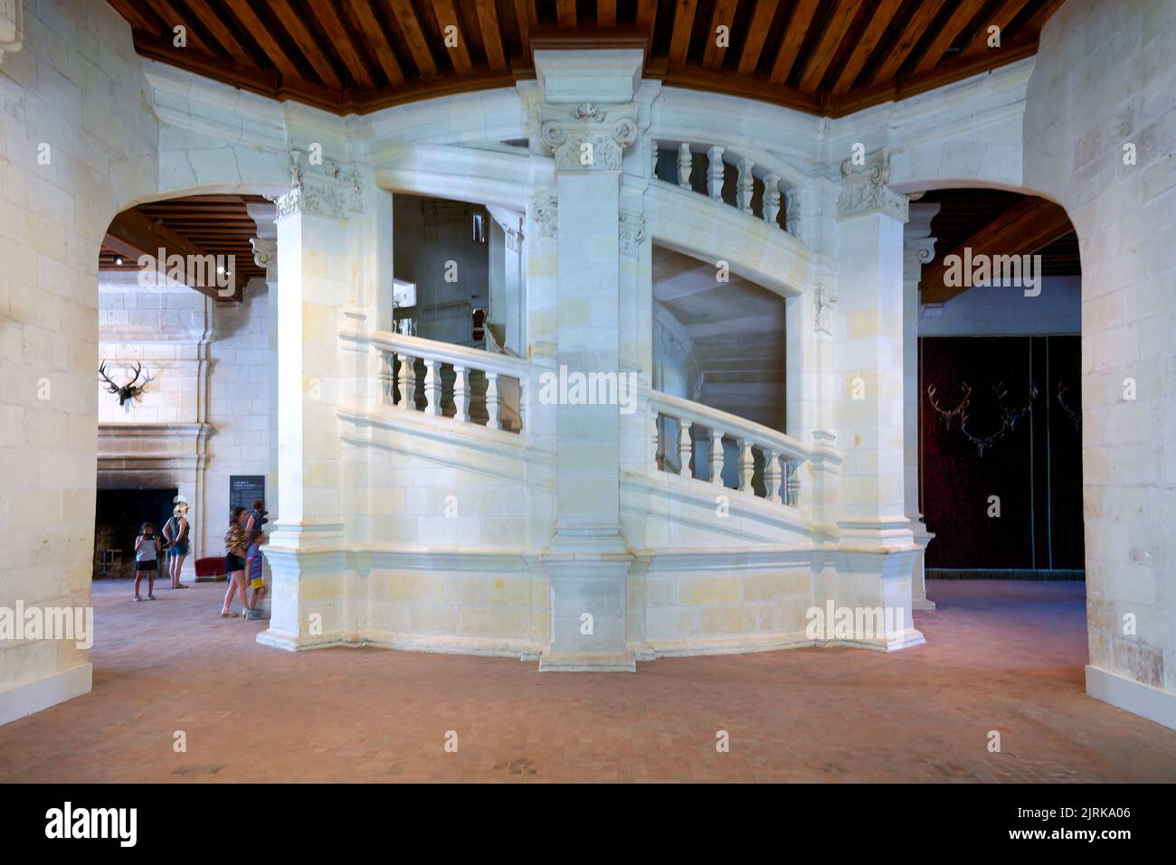 Chateau de Chambord. France. The double spiral staircase Stock Photo ...