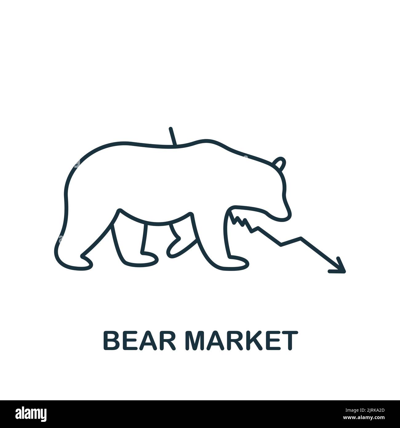 Bear Market icon. Line simple line Stock Market icon for templates, web ...