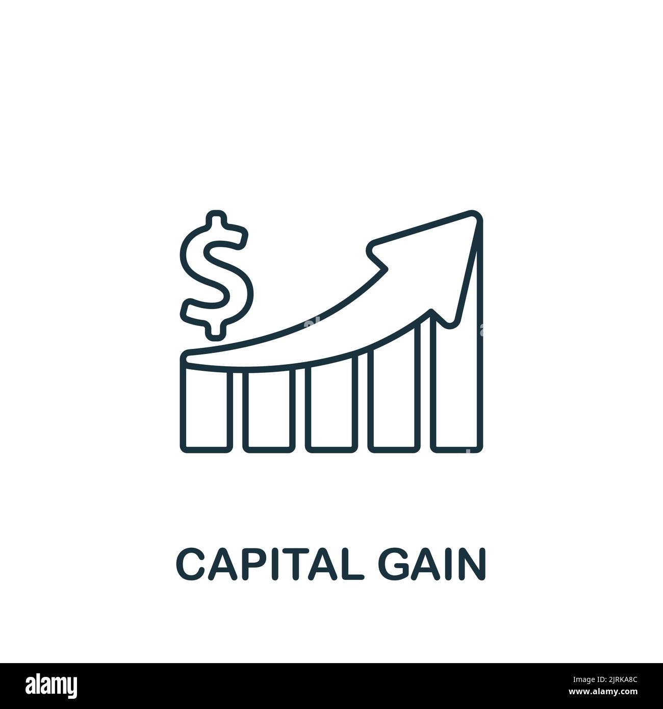 Capital Gain icon. Line simple line Stock Market icon for templates ...