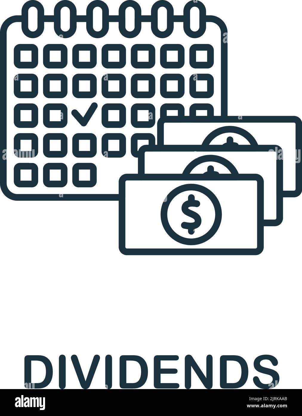 Dividends icon. Line simple line Stock Market icon for templates, web ...