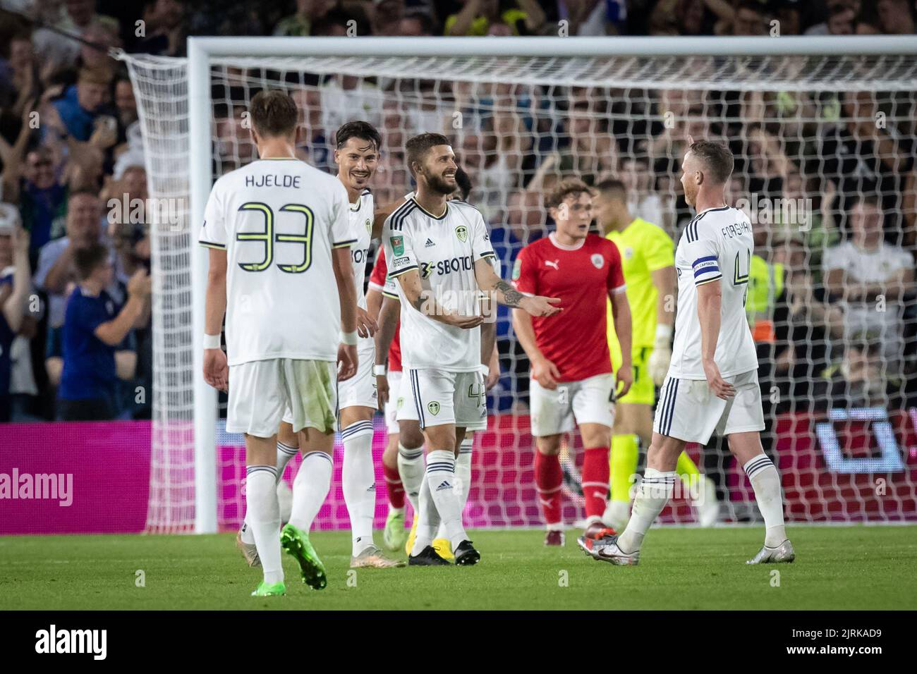Mateusz Klich #43 of Leeds United celebrates his goal and makes the ...
