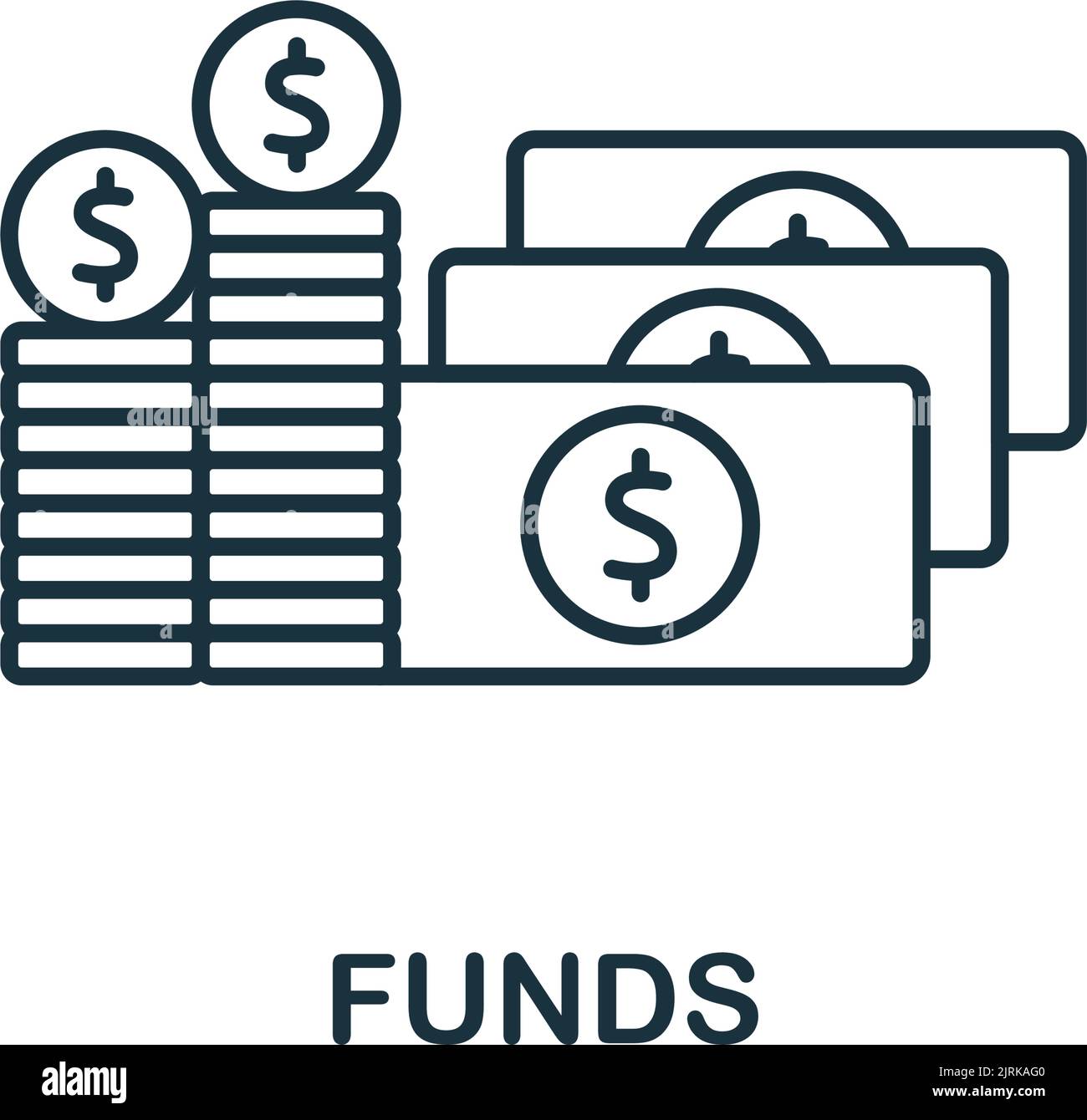 Funds icon. Line simple line Stock Market icon for templates, web ...