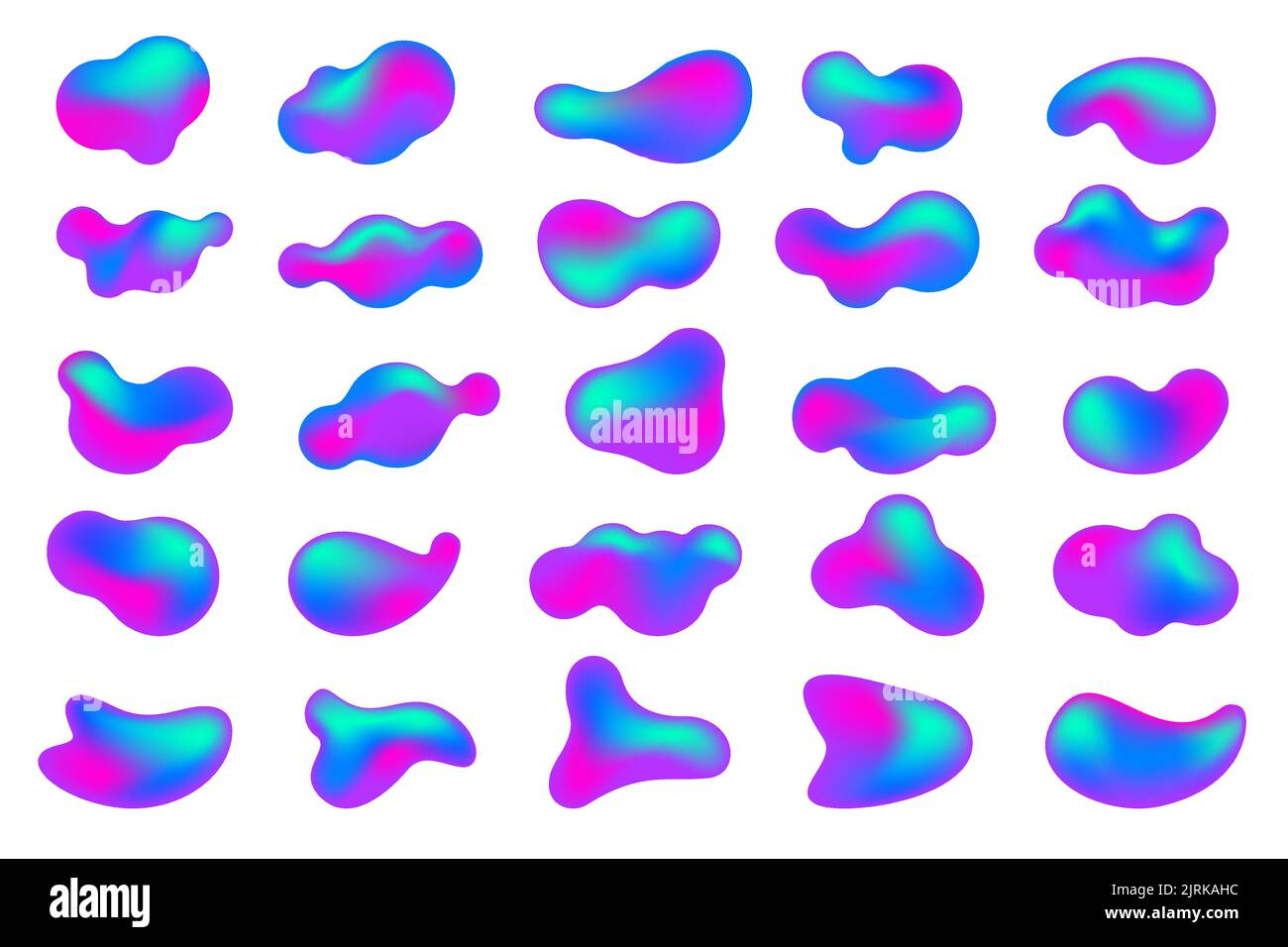 Gradient blop shapes set. Abstract organic random forms. Liquid fluid ...