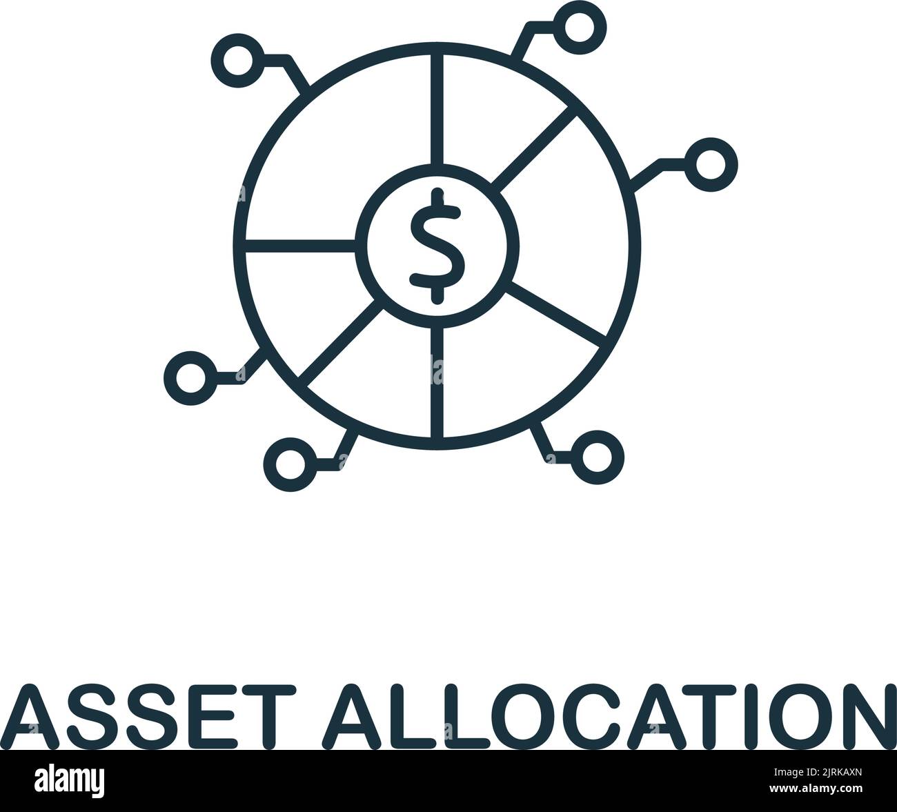 Asset Allocation icon. Line simple line Stock Market icon for templates ...