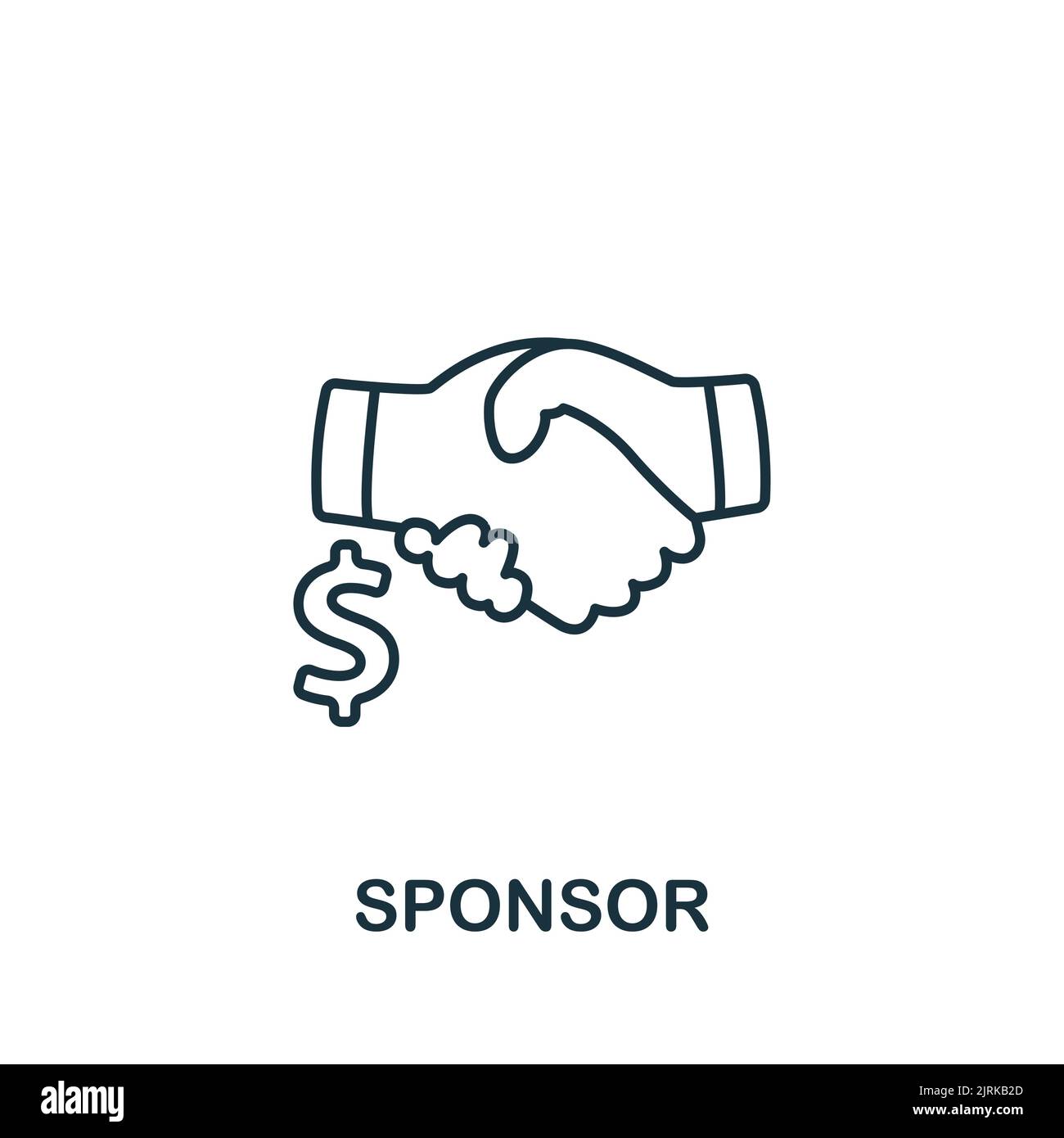 Sponsor icon. Line simple Streaming icon for templates, web design and ...