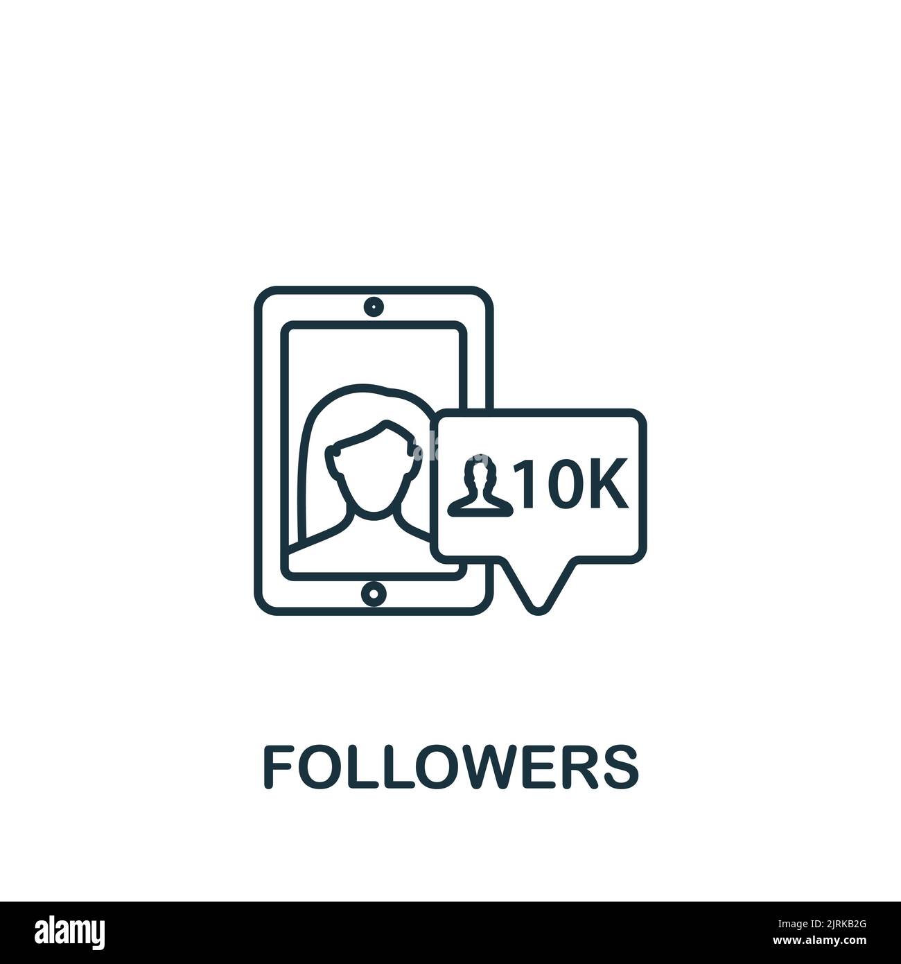 Followers icon. Line simple Streaming icon for templates, web design ...